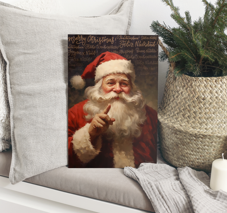 Santa Claus portrait Christmas design canvas wall art - TenStickers