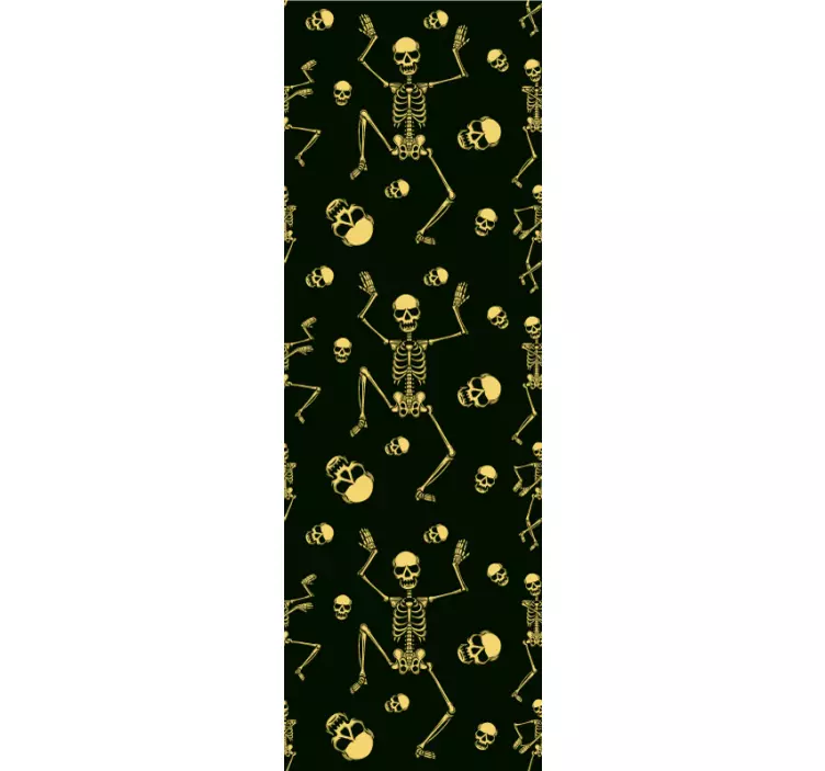 funny skeletons dancing White Pattern Wallpaper - TenStickers