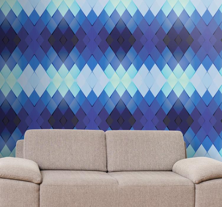 Blue vertical pattern triangle wallpaper