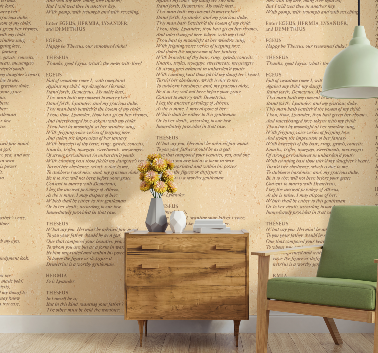 Shakespeare Paper Script Bedroom Wallpaper - TenStickers